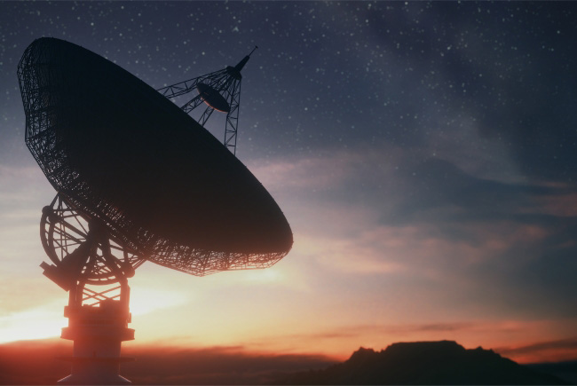 Satellite antenna dish for communication and signal reception into ...